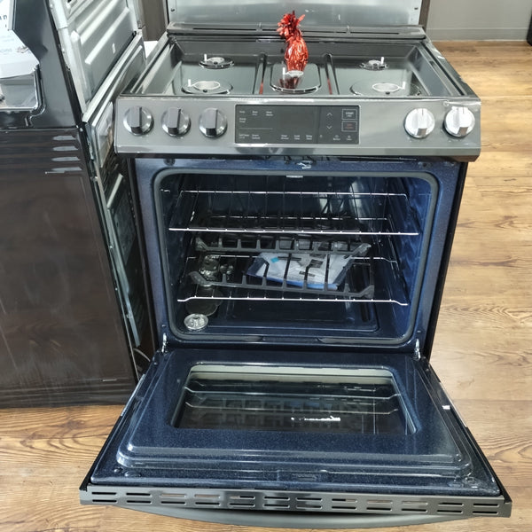 Samsung NX60T8111SS 30" Slide-in Gas Stove with 5 Sealed Burners and S ...